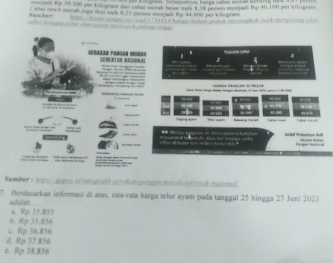 7. Berdasarkan informasi di atas, rata-rata | StudyX