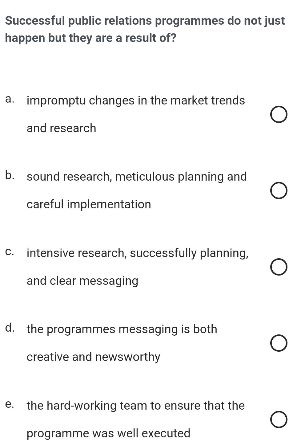 Successful public relations programmes do | StudyX