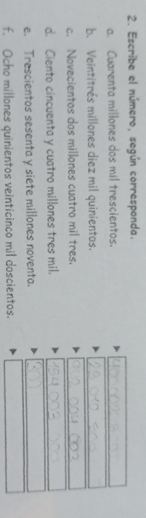 2. Escribe el número, según corresponda. a. | StudyX