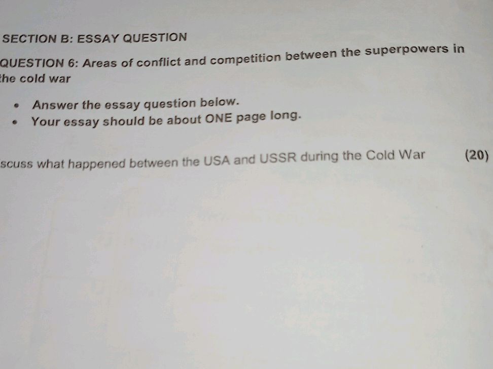 QUESTION 6: Areas of conflict and | StudyX