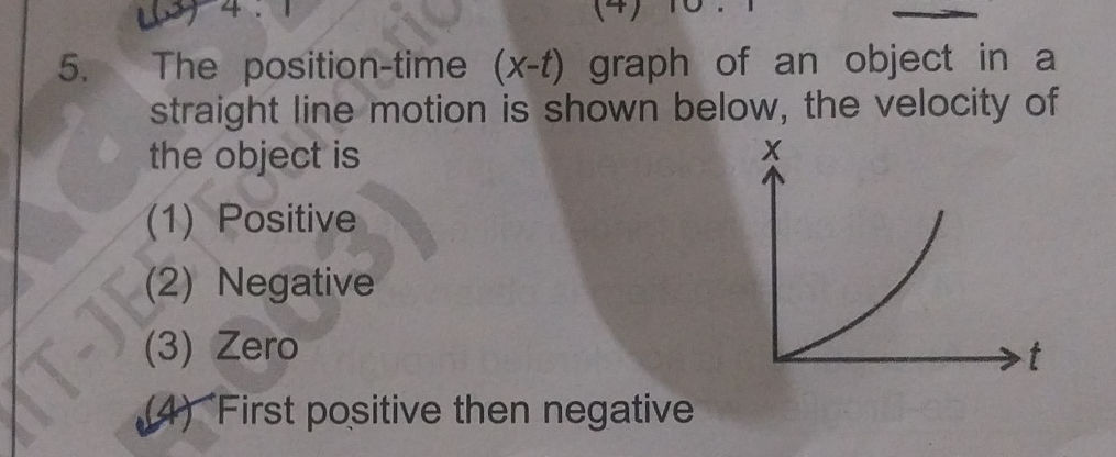 5. The position-time (x-t) graph of an | StudyX