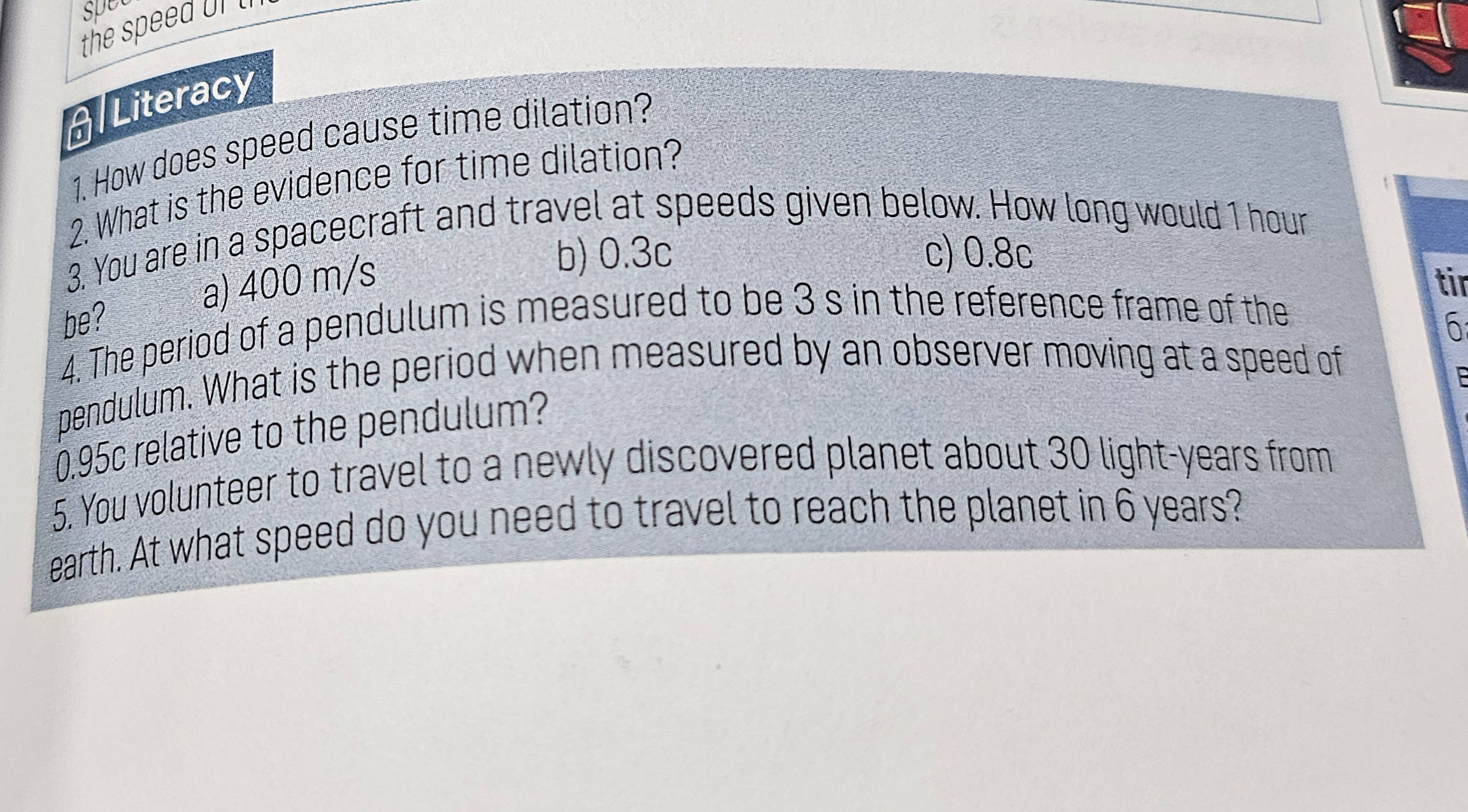 1. How does speed cause time dilation? 2. | StudyX