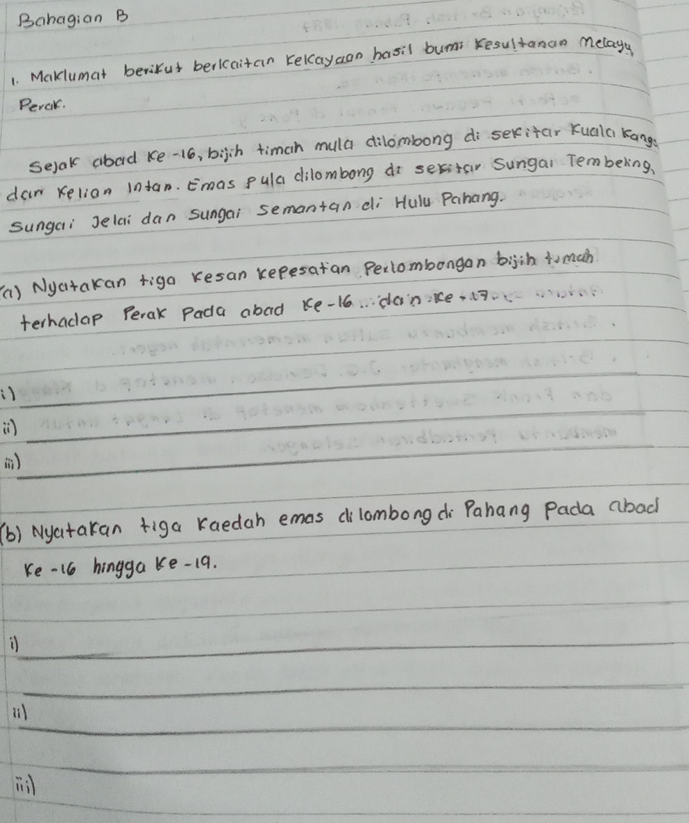 1. Maklumat berikut berkaitan kekayaan hasil | StudyX