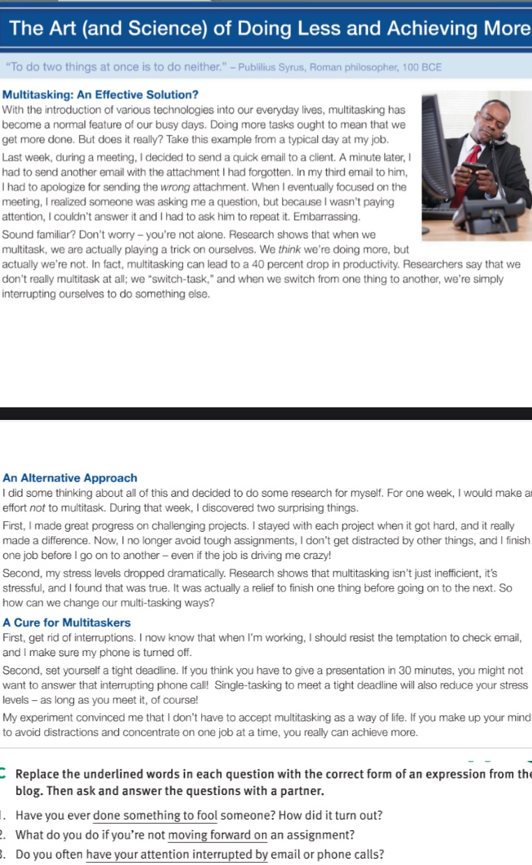 Replace the underlined words in each | StudyX