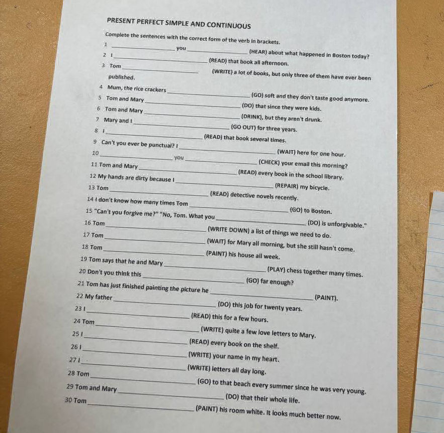 PRESENT PERFECT SIMPLE AND CONTINUOUS | StudyX