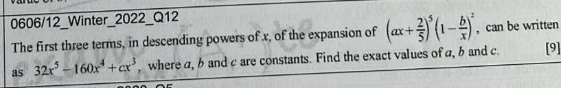 The first three terms, in descending powers | StudyX
