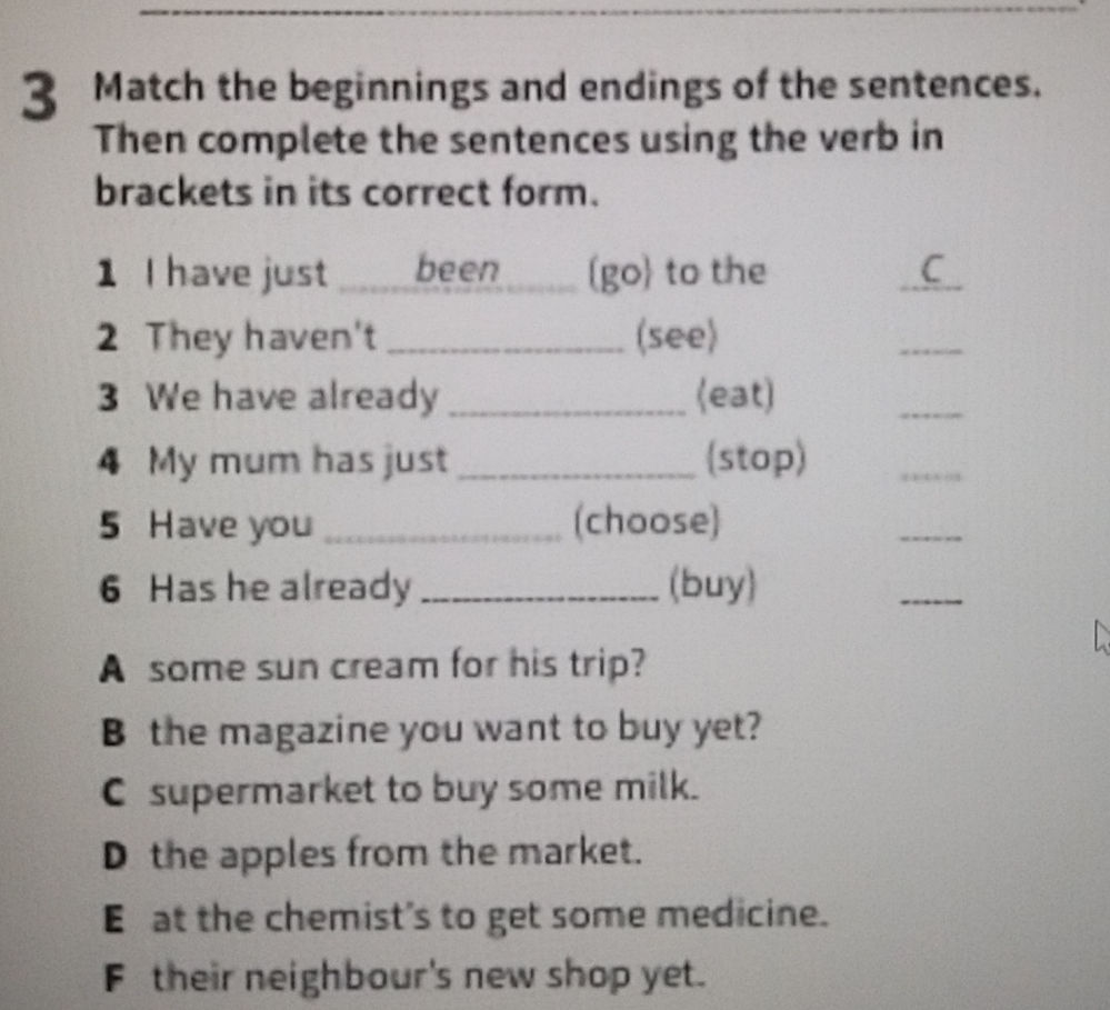 3 Match the beginnings and endings of the | StudyX