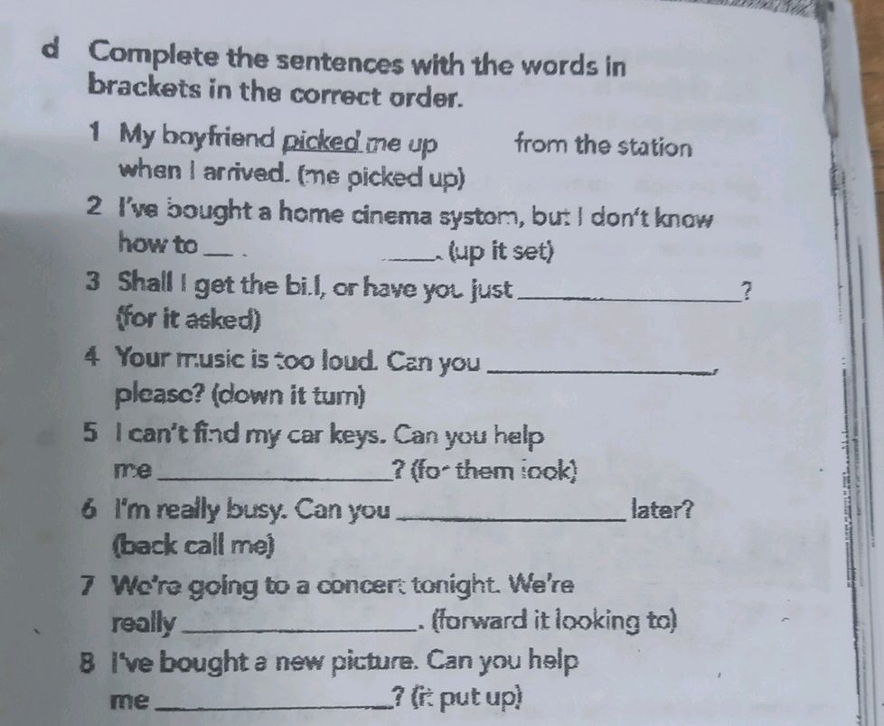 Complete the sentences with the words in | StudyX