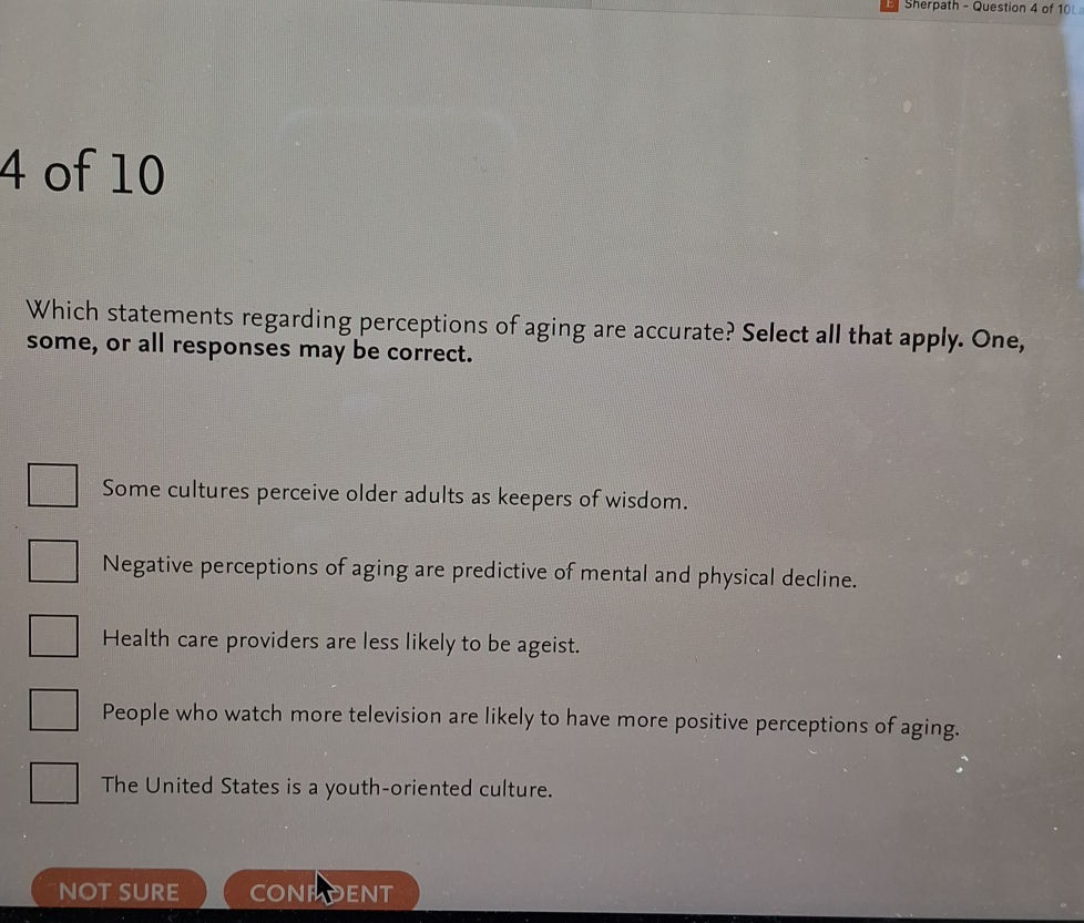 Which statements regarding perceptions of | StudyX