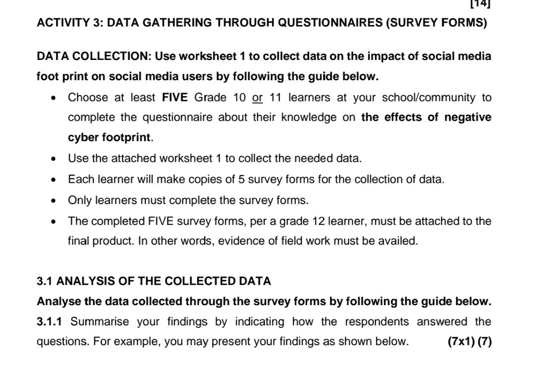 ACTIVITY 3: DATA GATHERING THROUGH | StudyX