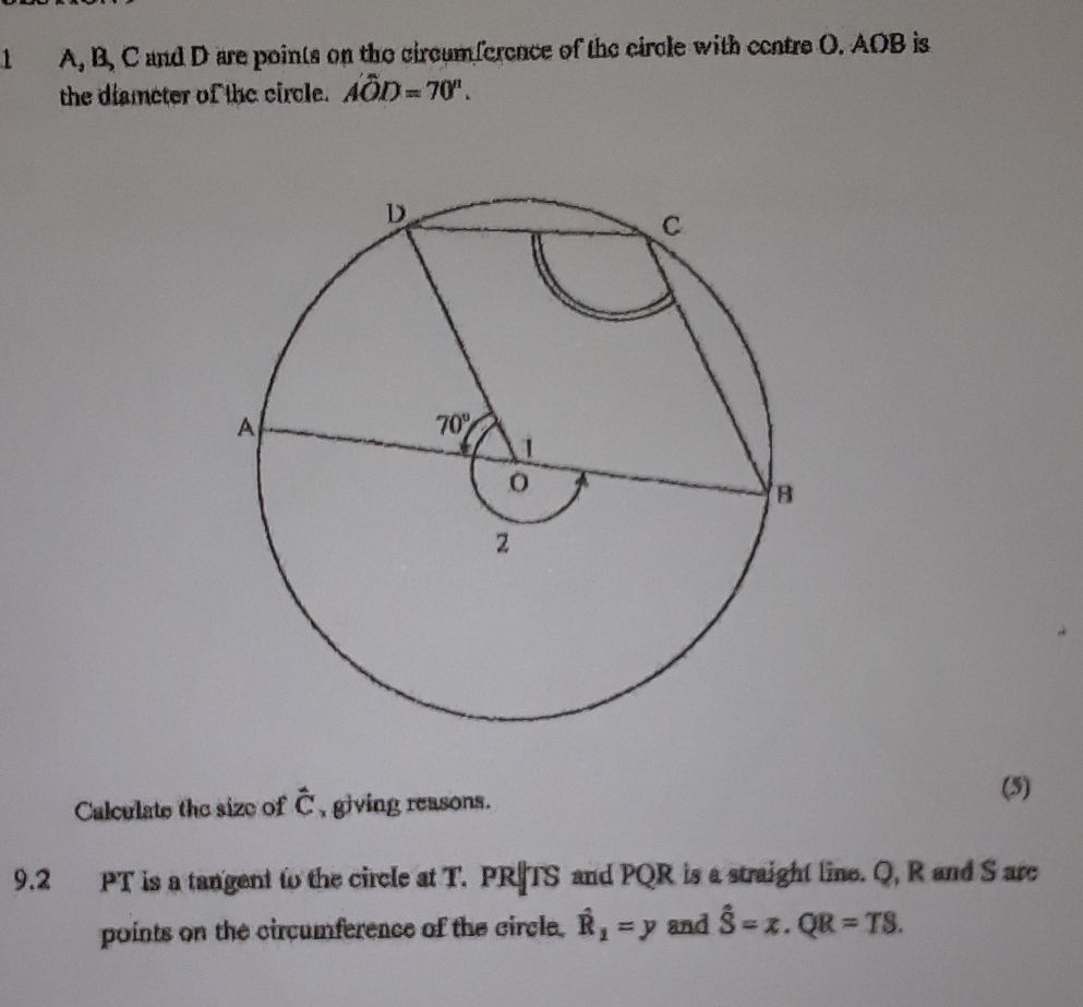 1. A, B, C and D are points on the | StudyX