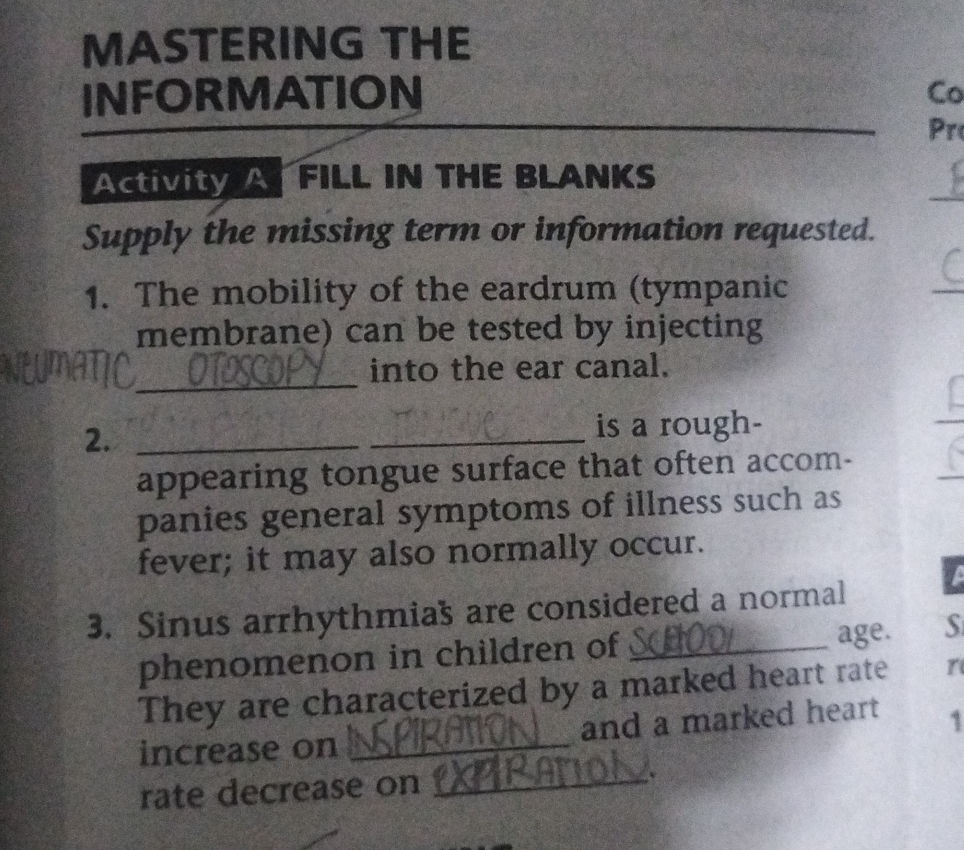 Supply the missing term or information | StudyX