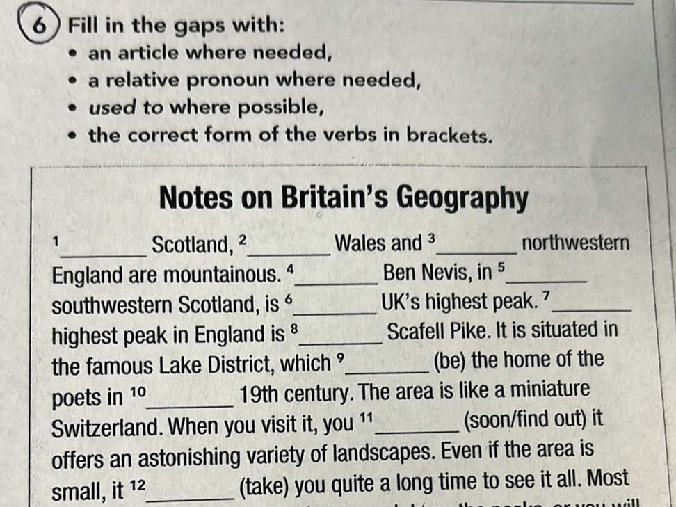 6 Fill in the gaps with: * an article | StudyX