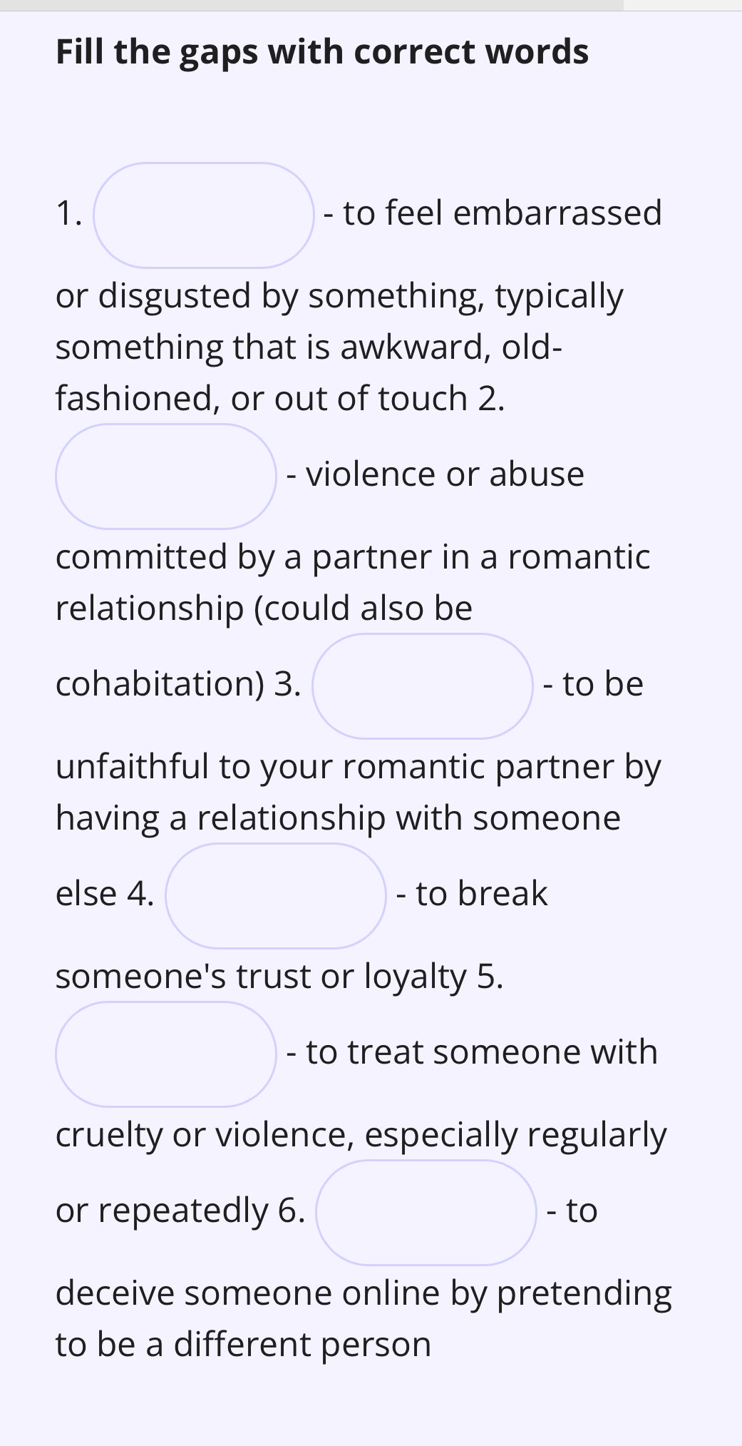 Fill the gaps with correct words 1. - to | StudyX