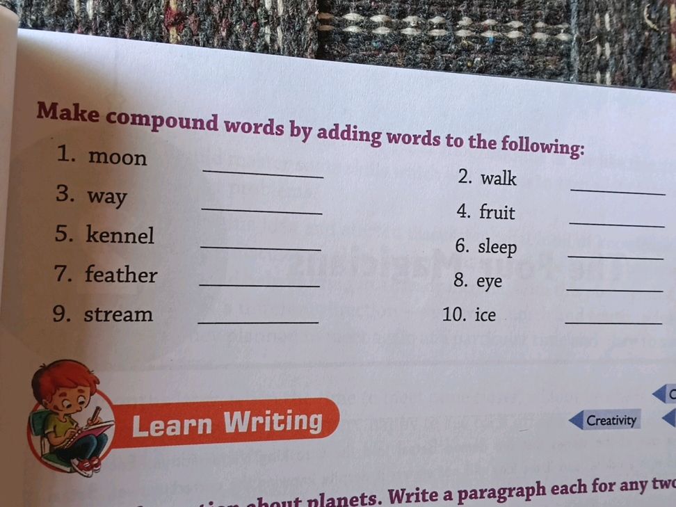 Make compound words by adding words to the | StudyX