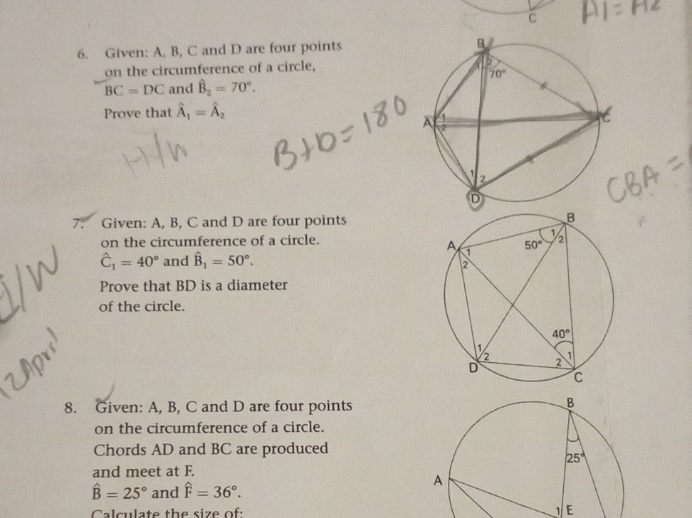 6. Given: A, B, C and D are four points on | StudyX