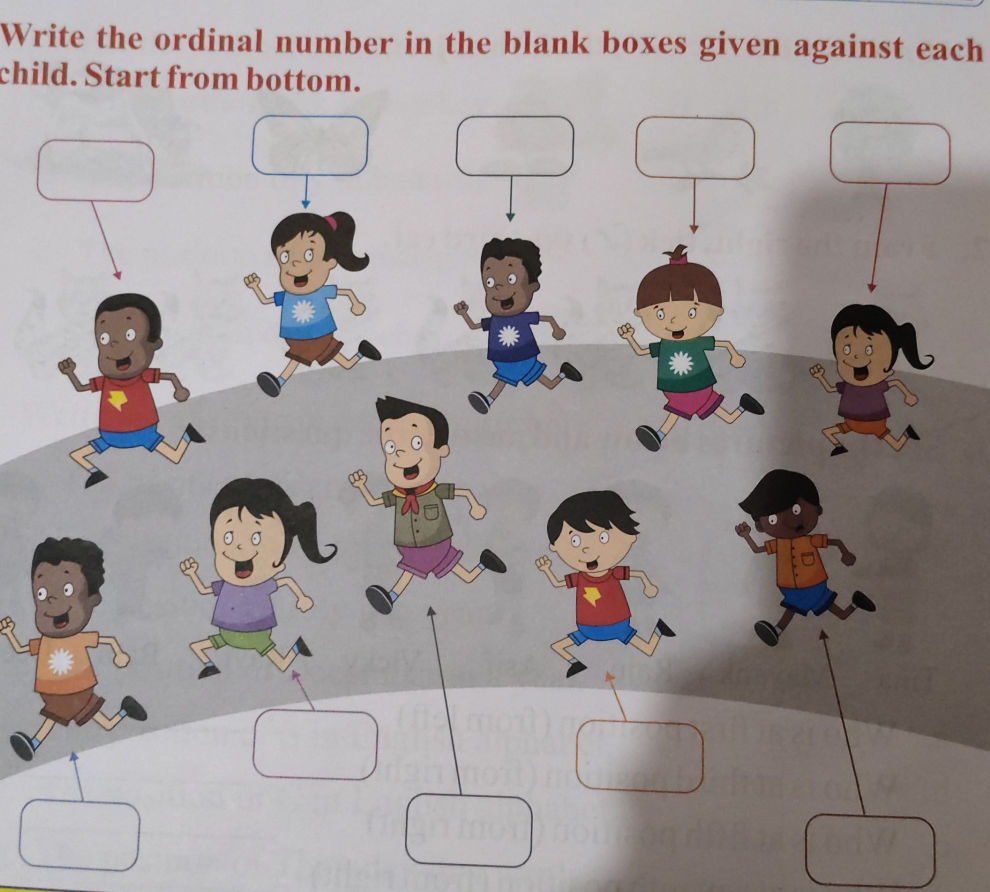 Write the ordinal number in the blank boxes | StudyX