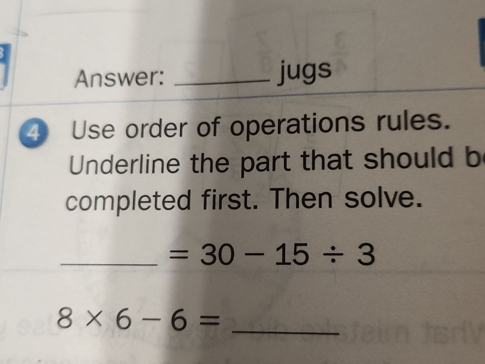 Use order of operations rules. Underline the | StudyX