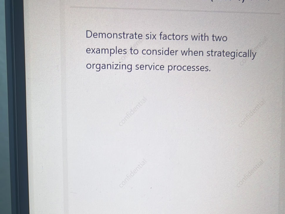 Demonstrate six factors with two examples to | StudyX