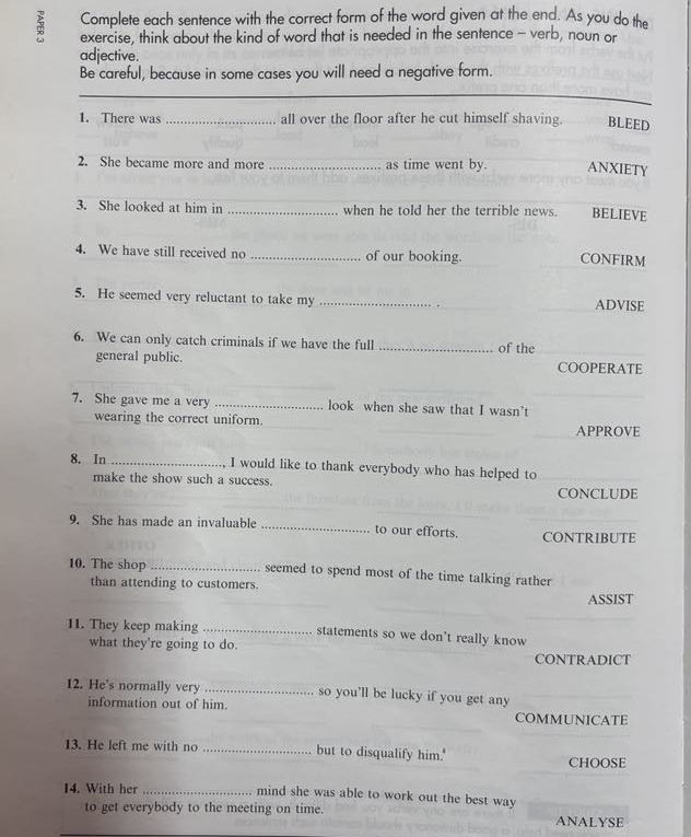 Complete each sentence with the correct form | StudyX