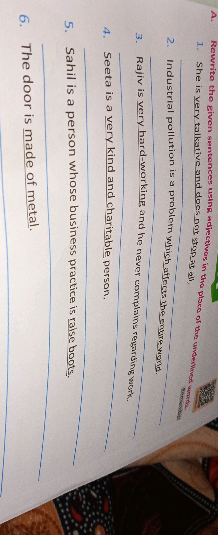 A. Rewrite the given sentences using | StudyX