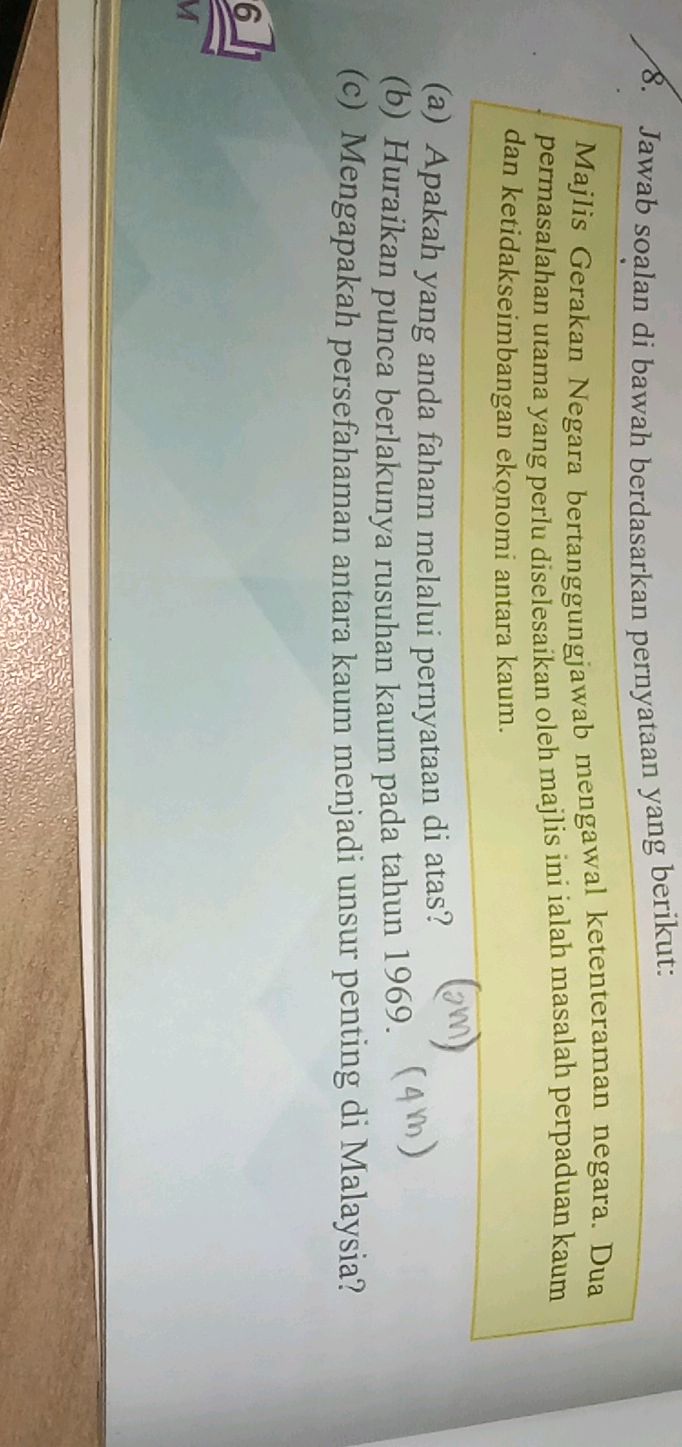 8. Jawab soalan di bawah berdasarkan | StudyX