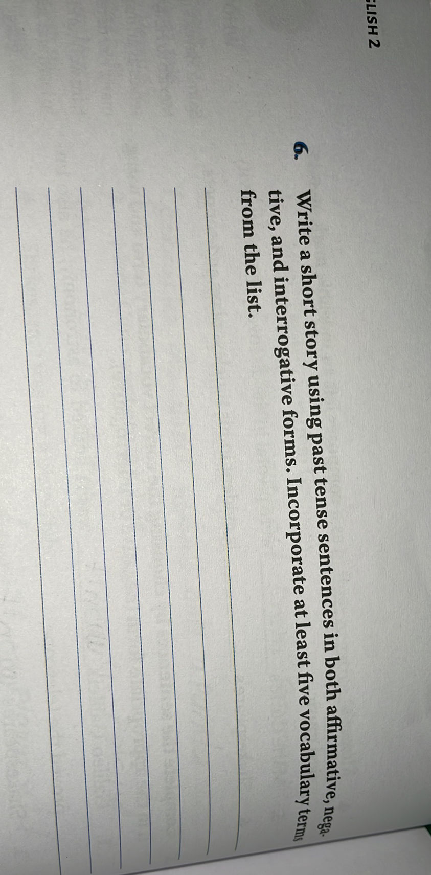 6. Write a short story using past tense | StudyX