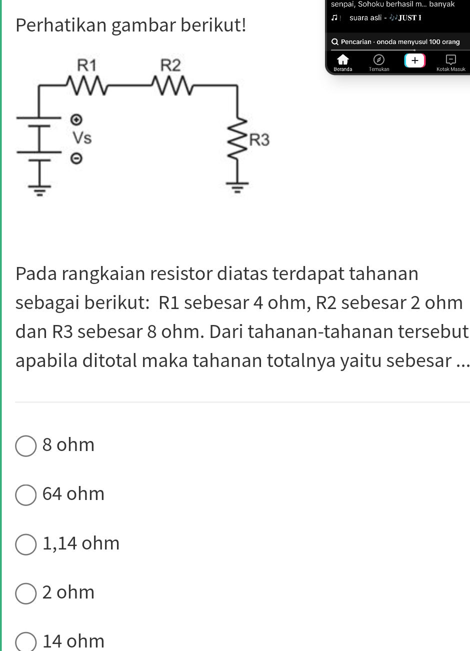 Pada rangkaian resistor di atas terdapat | StudyX