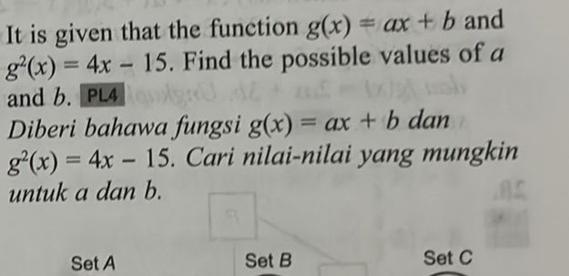 It is given that the function $g(x) = ax + | StudyX