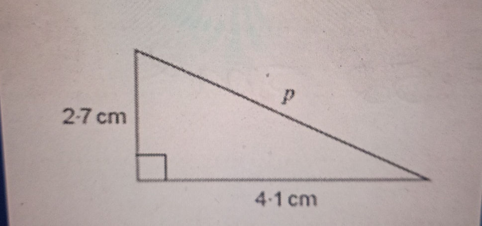 A right triangle is shown with sides labeled | StudyX