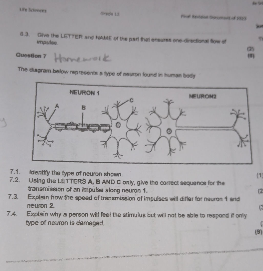 6.3. Give the LETTER and NAME of the part | StudyX