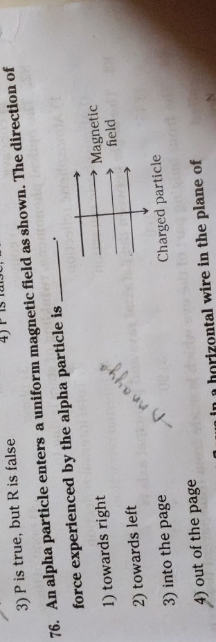 76. An alpha particle enters a uniform | StudyX