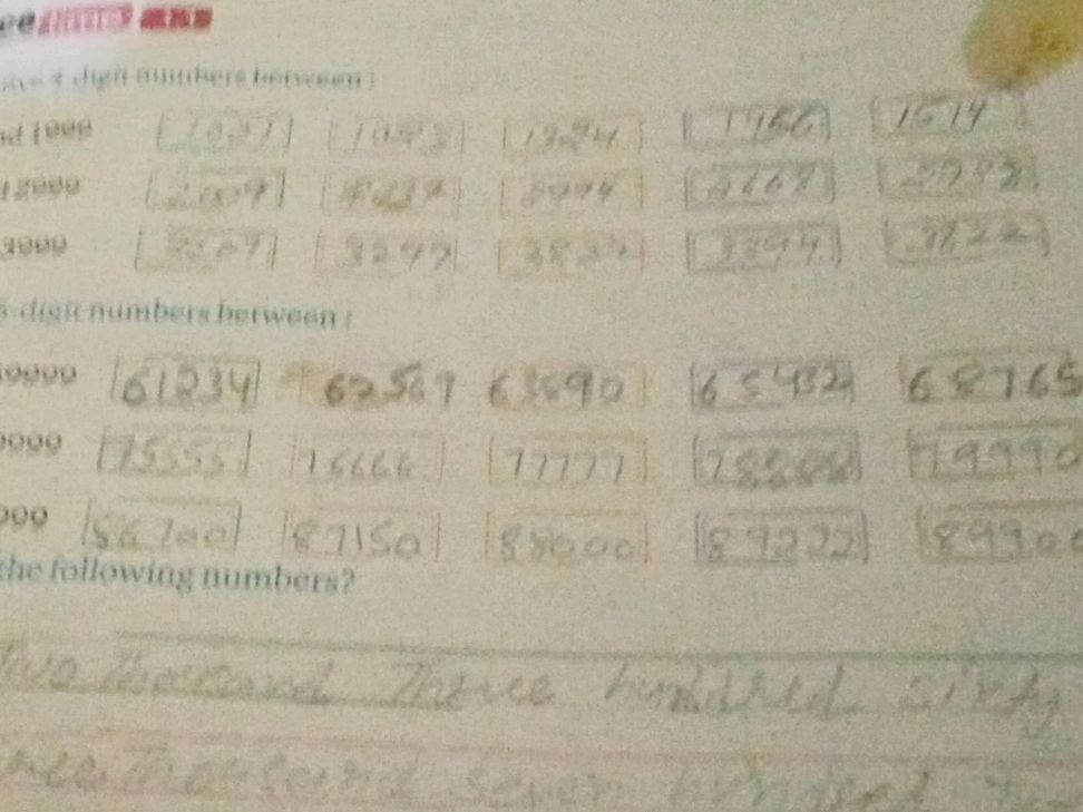Find the numbers between the following | StudyX