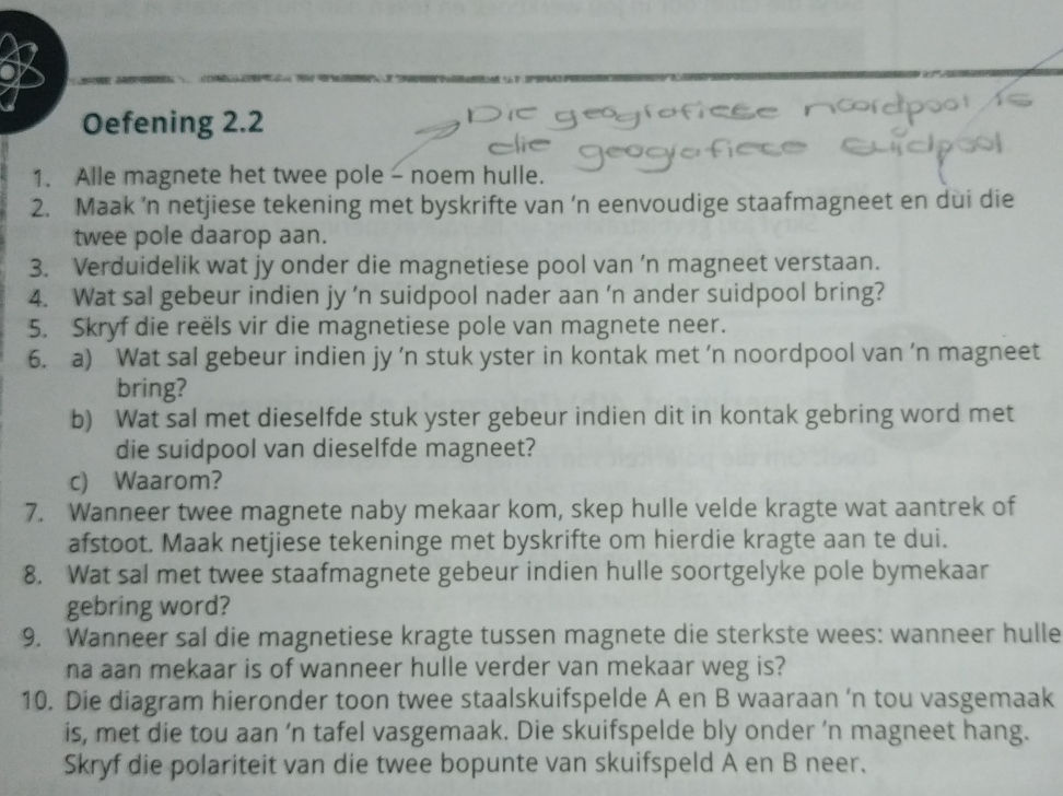 1. Alle magnete het twee pole - noem hulle. | StudyX