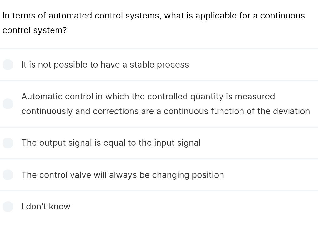 In terms of automated control systems, what | StudyX