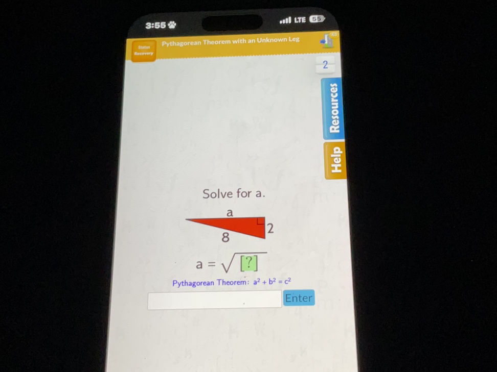 Solve for a. Pythagorean Theorem: a² + b²