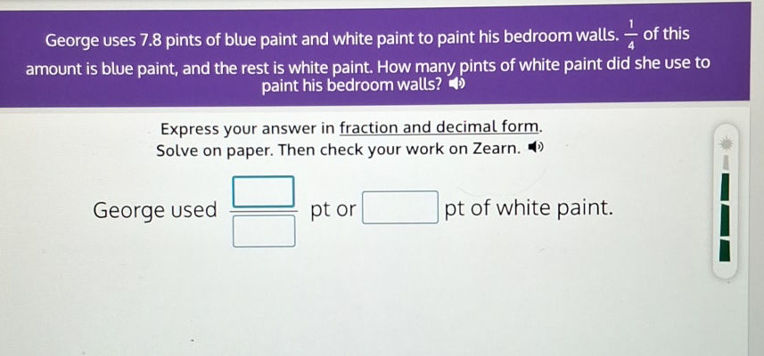 George uses 7.8 pints of blue paint and