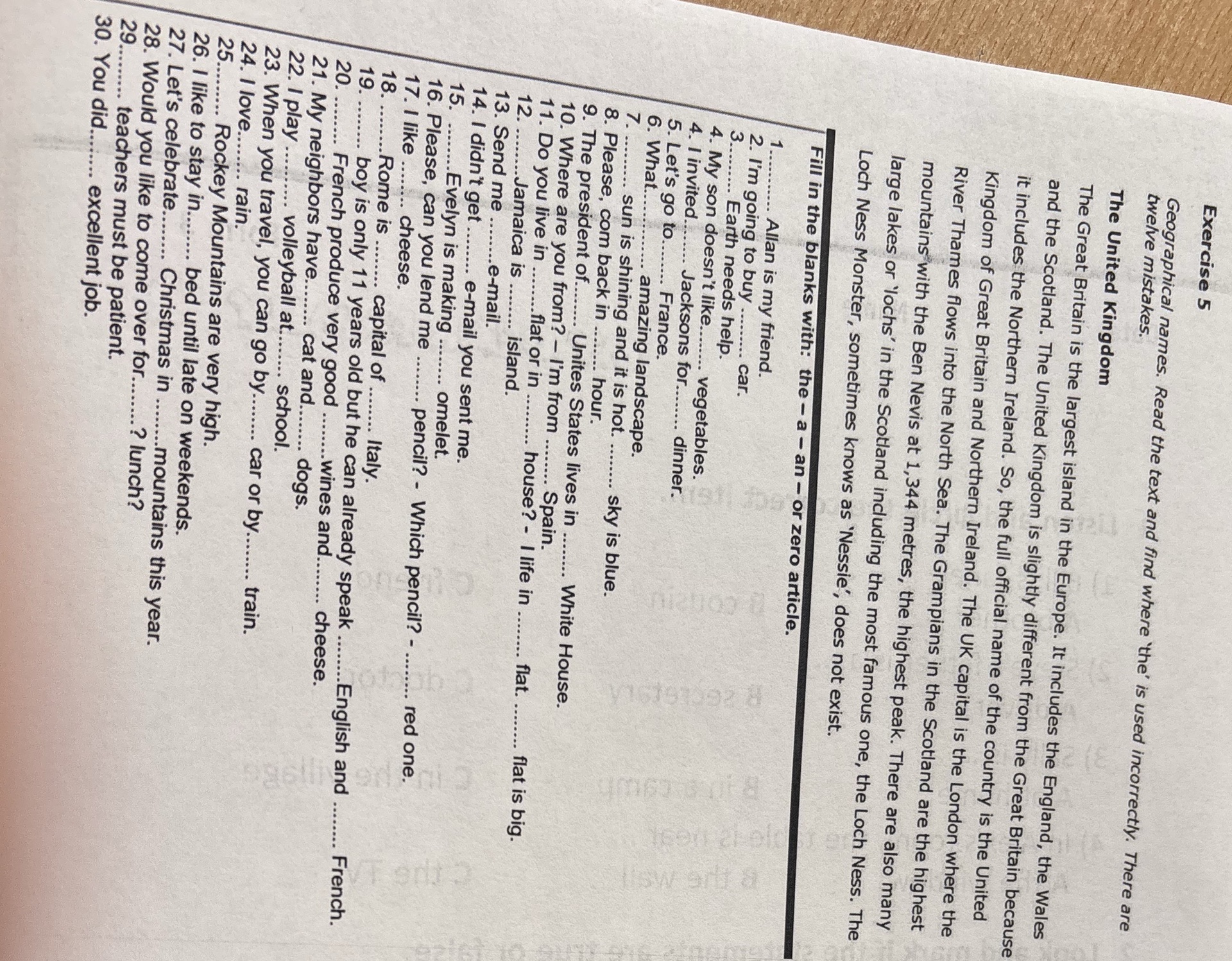 Exercise 5 Geographical names. Read the text | StudyX