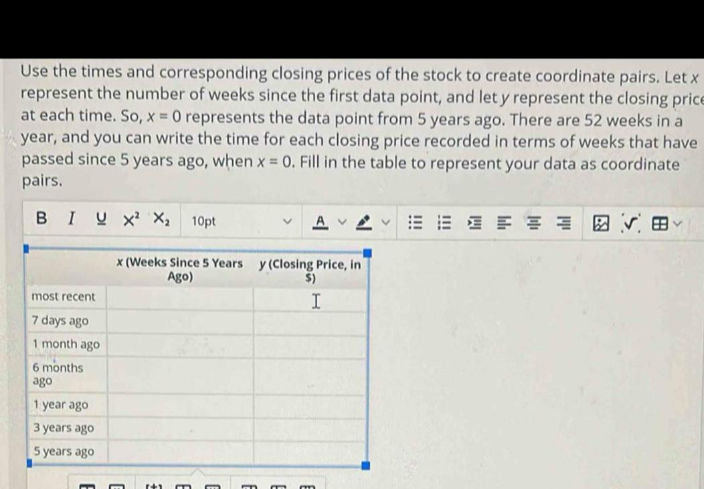 Use the times and corresponding closing | StudyX
