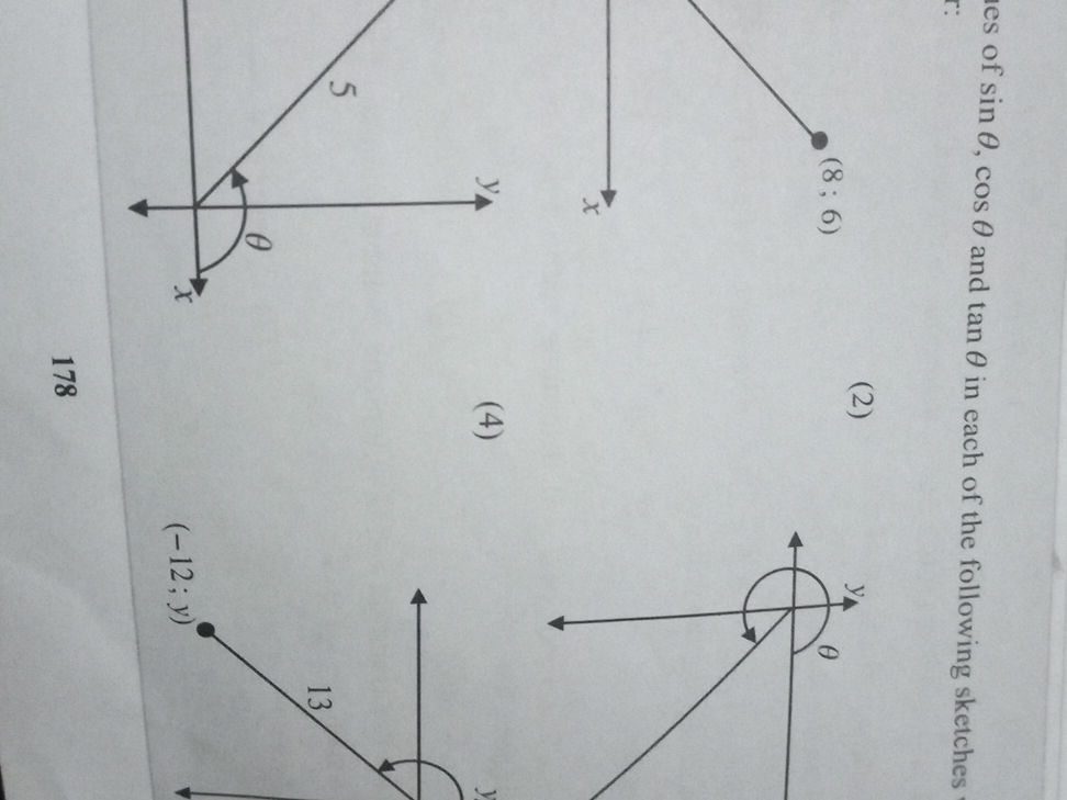 Find the values of sin θ, cos θ and tan θ in | StudyX