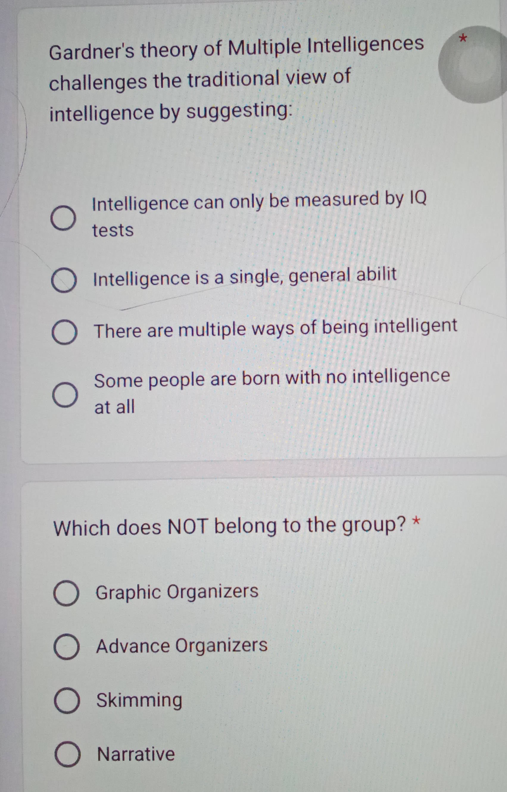 Gardner's theory of Multiple Intelligences | StudyX