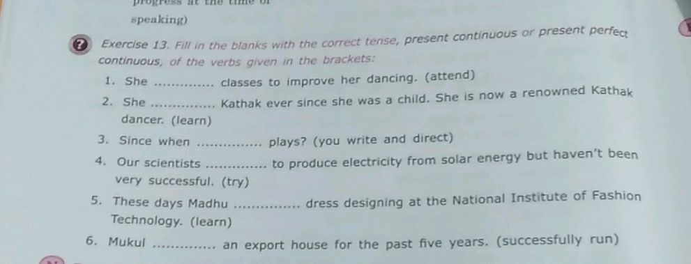 Exercise 13. Fill in the blanks with the | StudyX