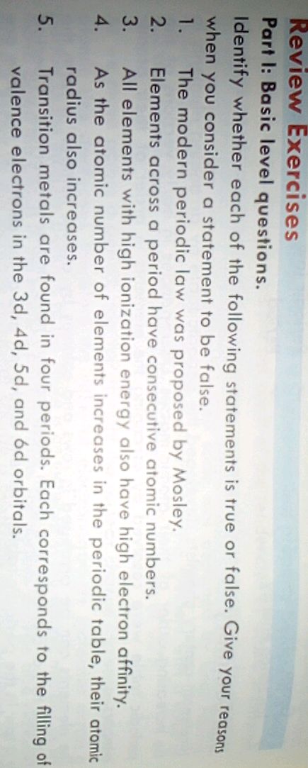 Identify whether each of the following | StudyX