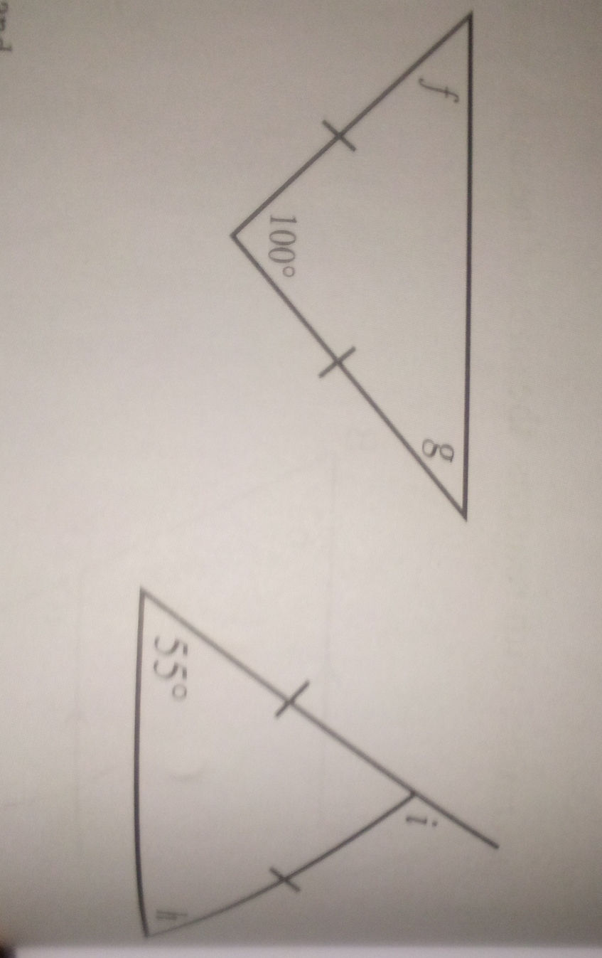 The image shows two isosceles triangles. The | StudyX
