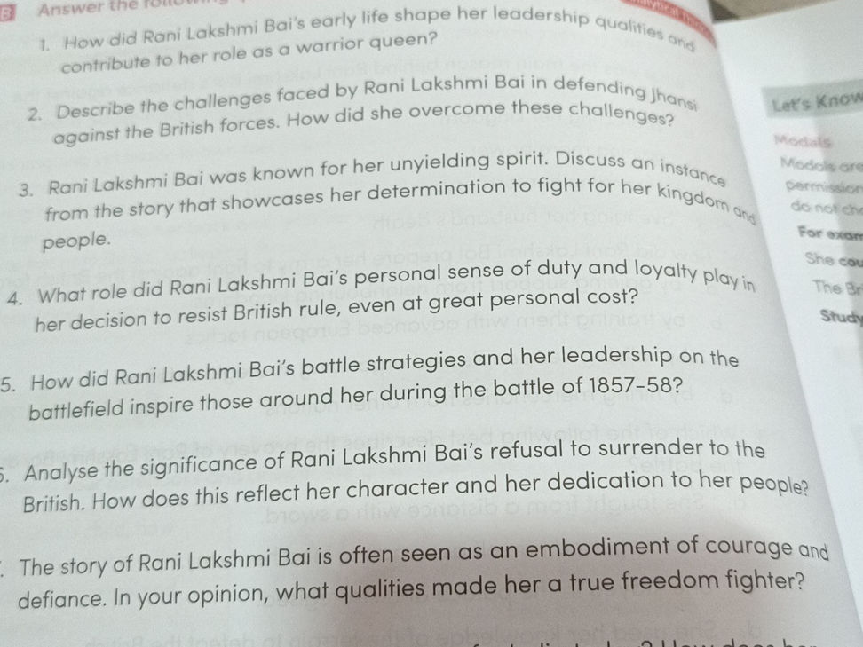 1. How did Rani Lakshmi Bai's early life | StudyX