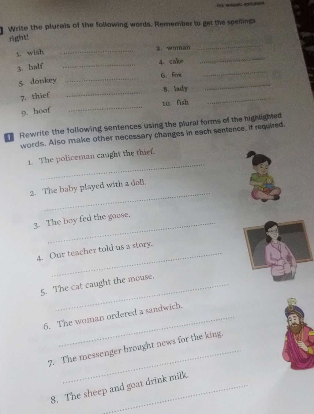 Write the plurals of the following words. | StudyX