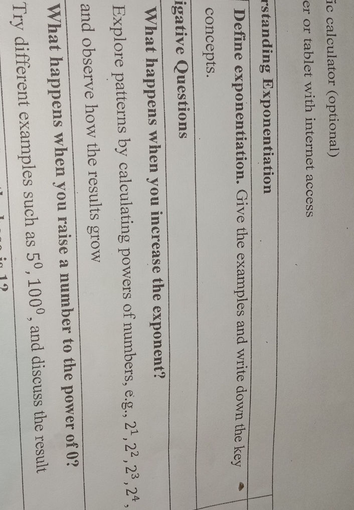 Define exponentiation. Give the examples and | StudyX