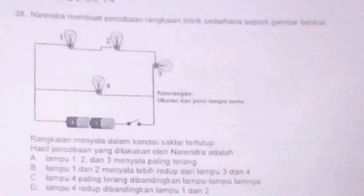 Narendra membuat percobaan rangkaian listrik | StudyX
