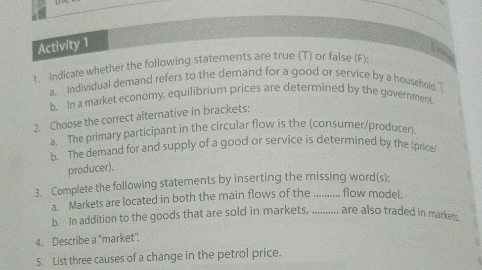 1. Indicate whether the following statements | StudyX
