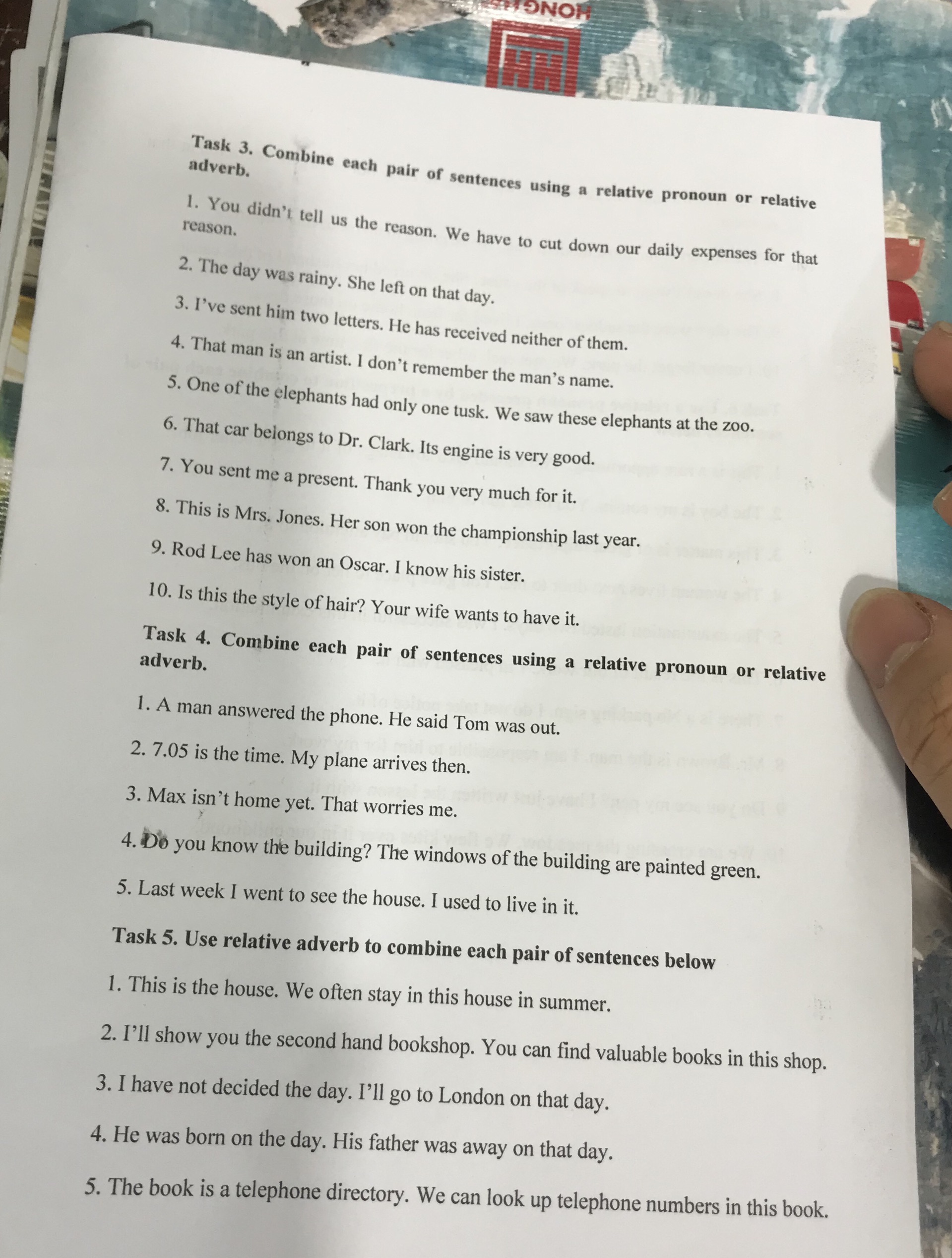 Task 3. Combine each pair of sentences using | StudyX